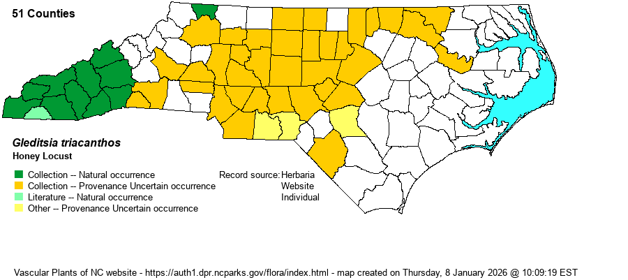 Honey Locust Range Map